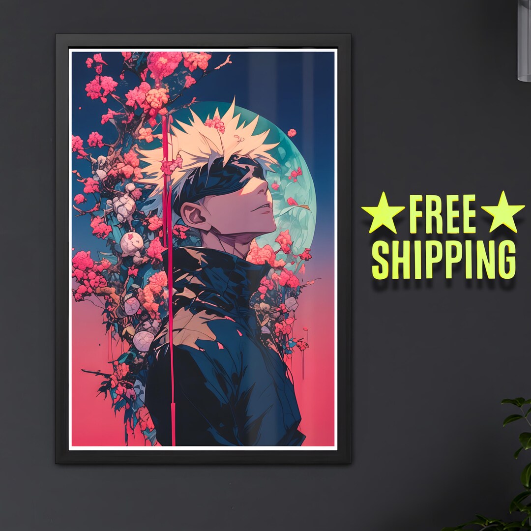 Satoru Gojo JJK, Anime Poster, Kawaii Aesthetic Room Decor, Vertical ...