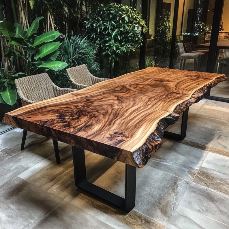 Handmade Solid Walnut Dining Table: Rustic Farmhouse Kitchen Decor - Etsy