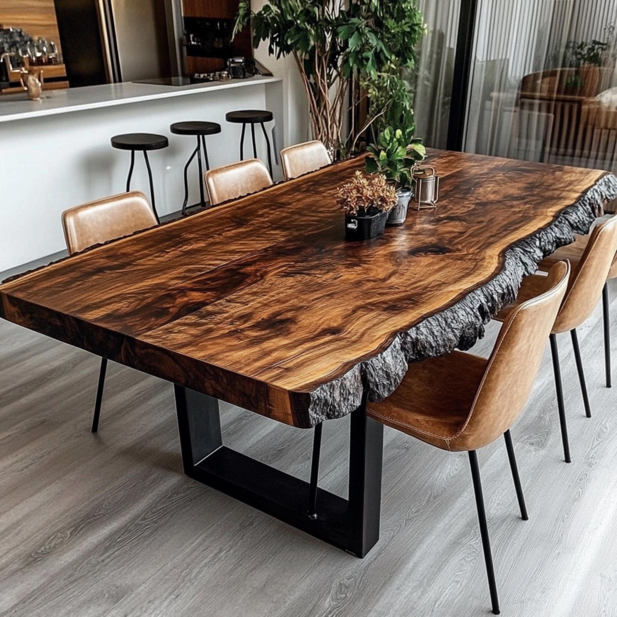 Solid Walnut Dining Table | Rustic Handmade Kitchen Table | Farmhouse ...