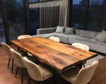 Handmade Live Edge Wood Dining Table – Rustic Farmhouse Kitchen - Etsy