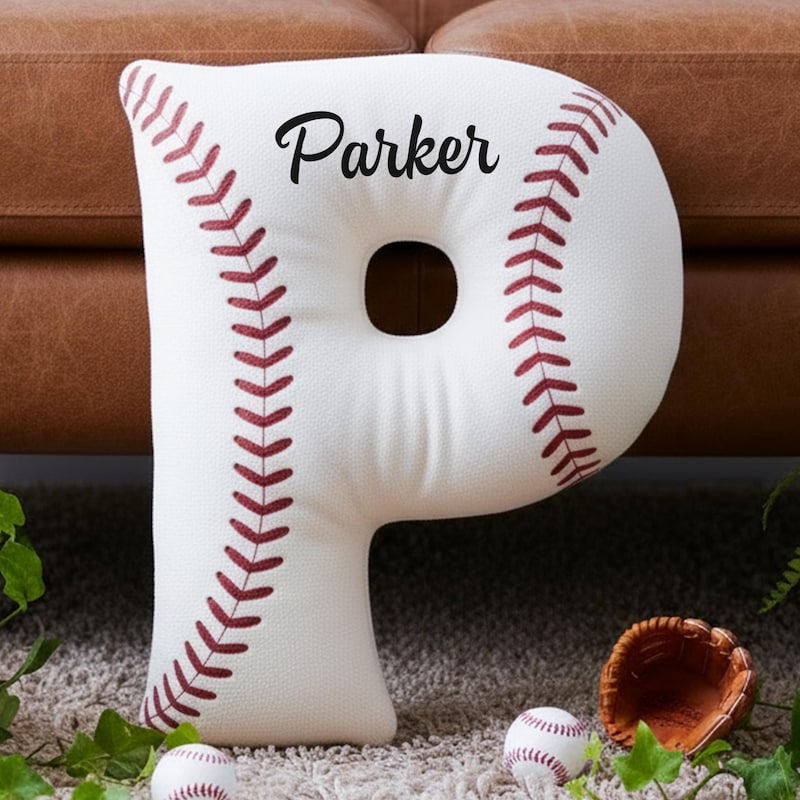 Initial Baseball Pillow - Etsy UK