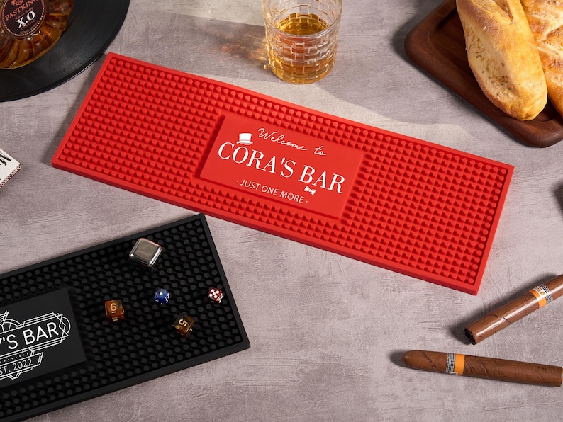 Personalized Bar Mat With Name,rubber Bartender Mat for Bartender ...