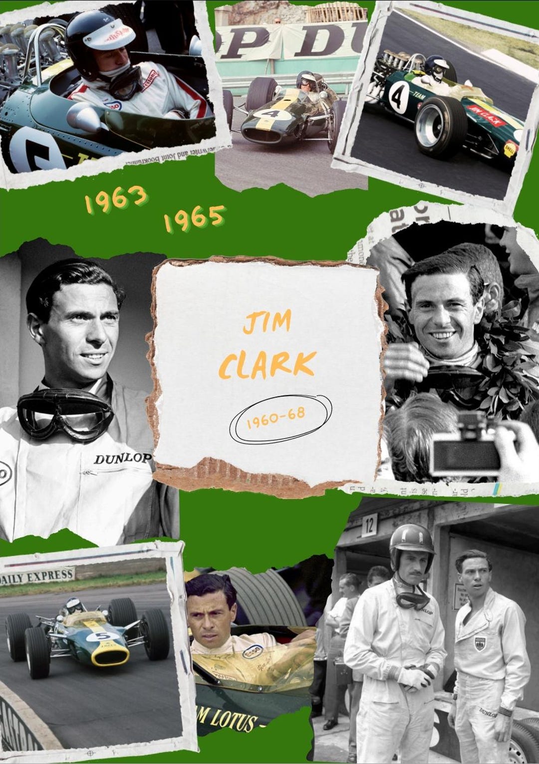 Jim Clark. F1 Champion Scrapbook Print. - Etsy