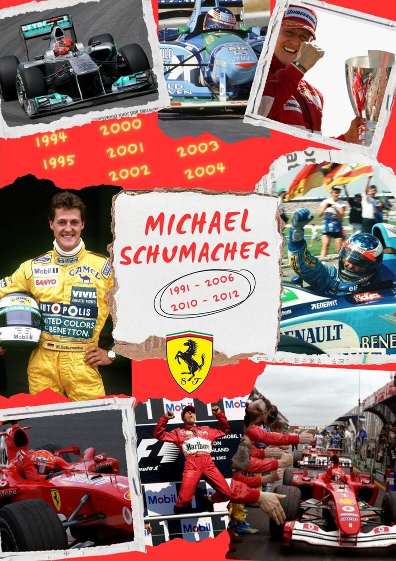 Michael Schumacher. F1 Champion Scrapbook Print. - Etsy