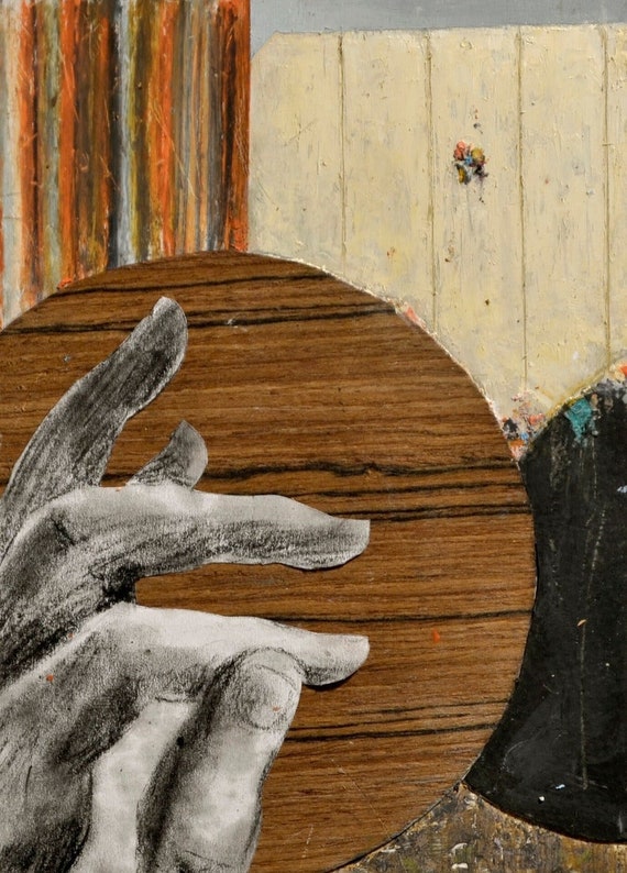 Efebo Original Painting Oil and Collage on Wood Panel - Etsy