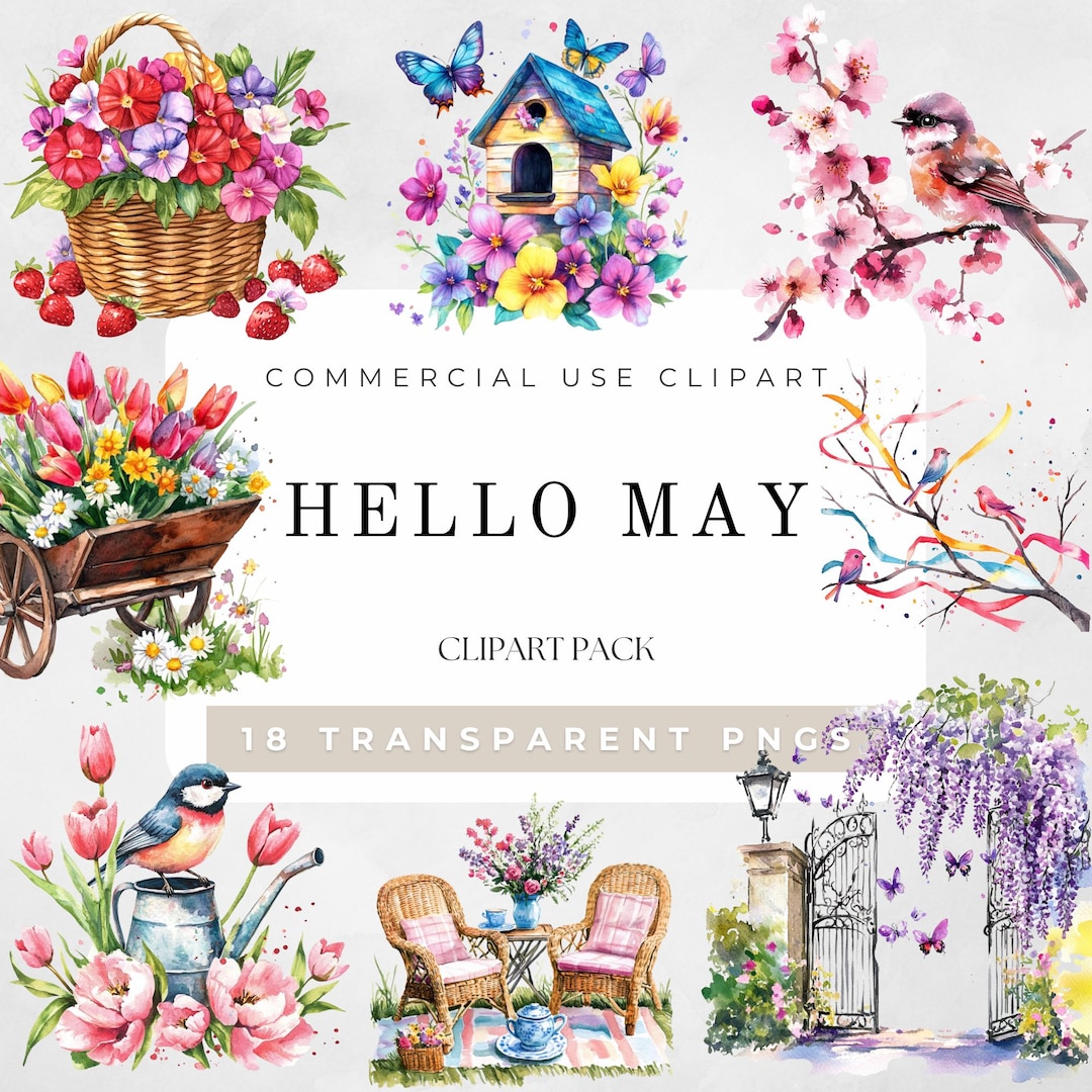 Clipart for May, Spring Watercolor Clipart, Lily of the Valley PNG, May ...