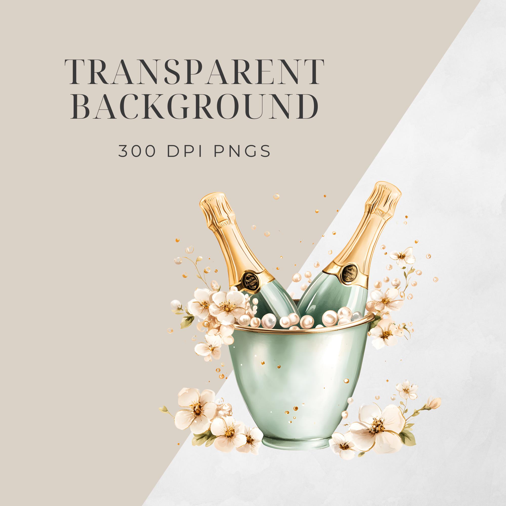 Prosecco Clipart Watercolor L Champagne PNG L Bubbly Drink Illustration ...