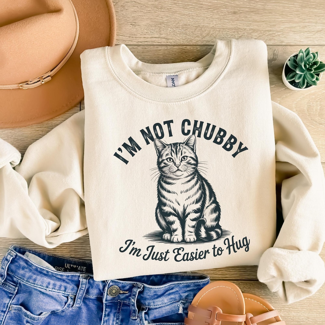 Funny Cat PNG Chubby Cat Clipart Cat Lover Sublimation Design Cute Fat ...