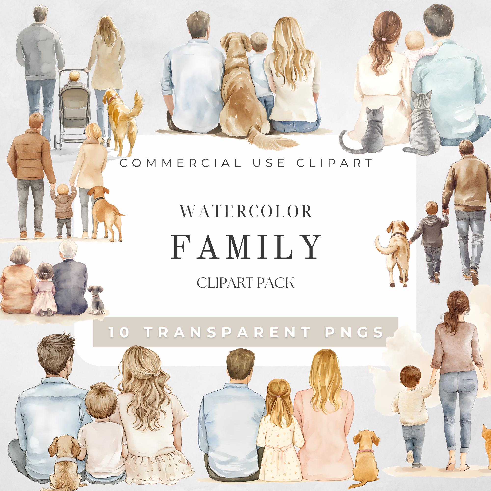 Watercolour Family Clipart Free