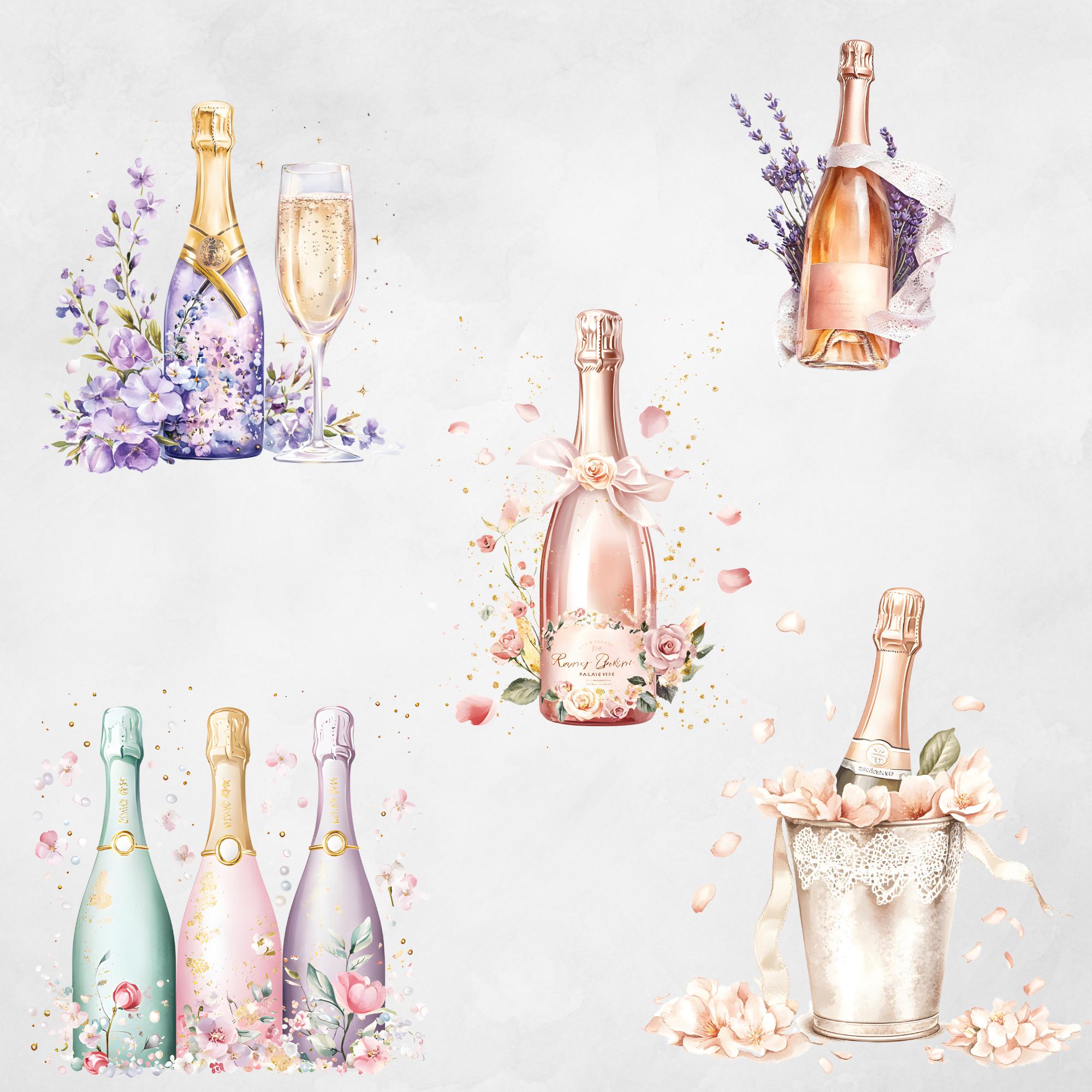 Prosecco Clipart Watercolor L Champagne PNG L Bubbly Drink Illustration ...
