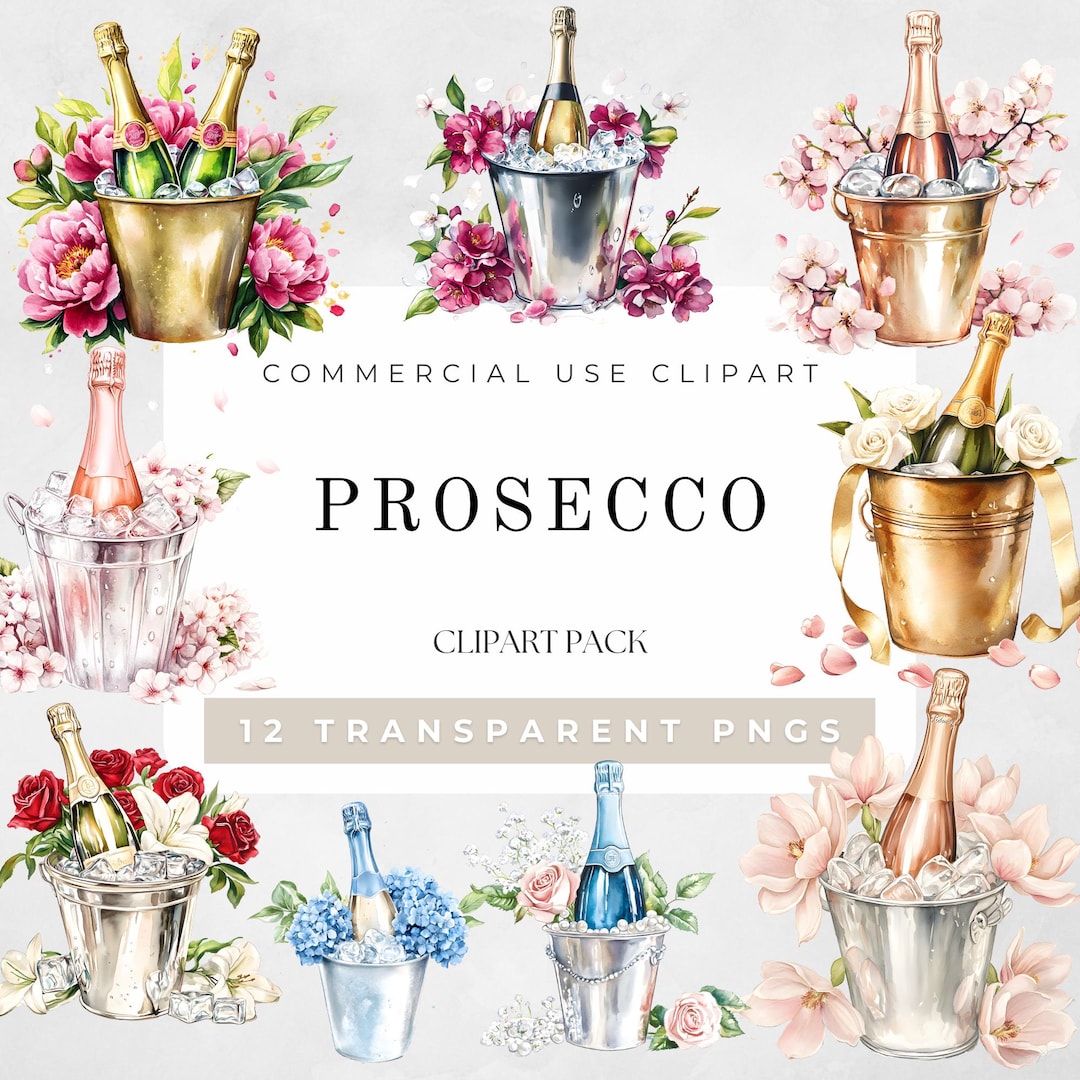 Champagne Clipart Prosecco Watercolor PNG Bridal Shower Drink ...