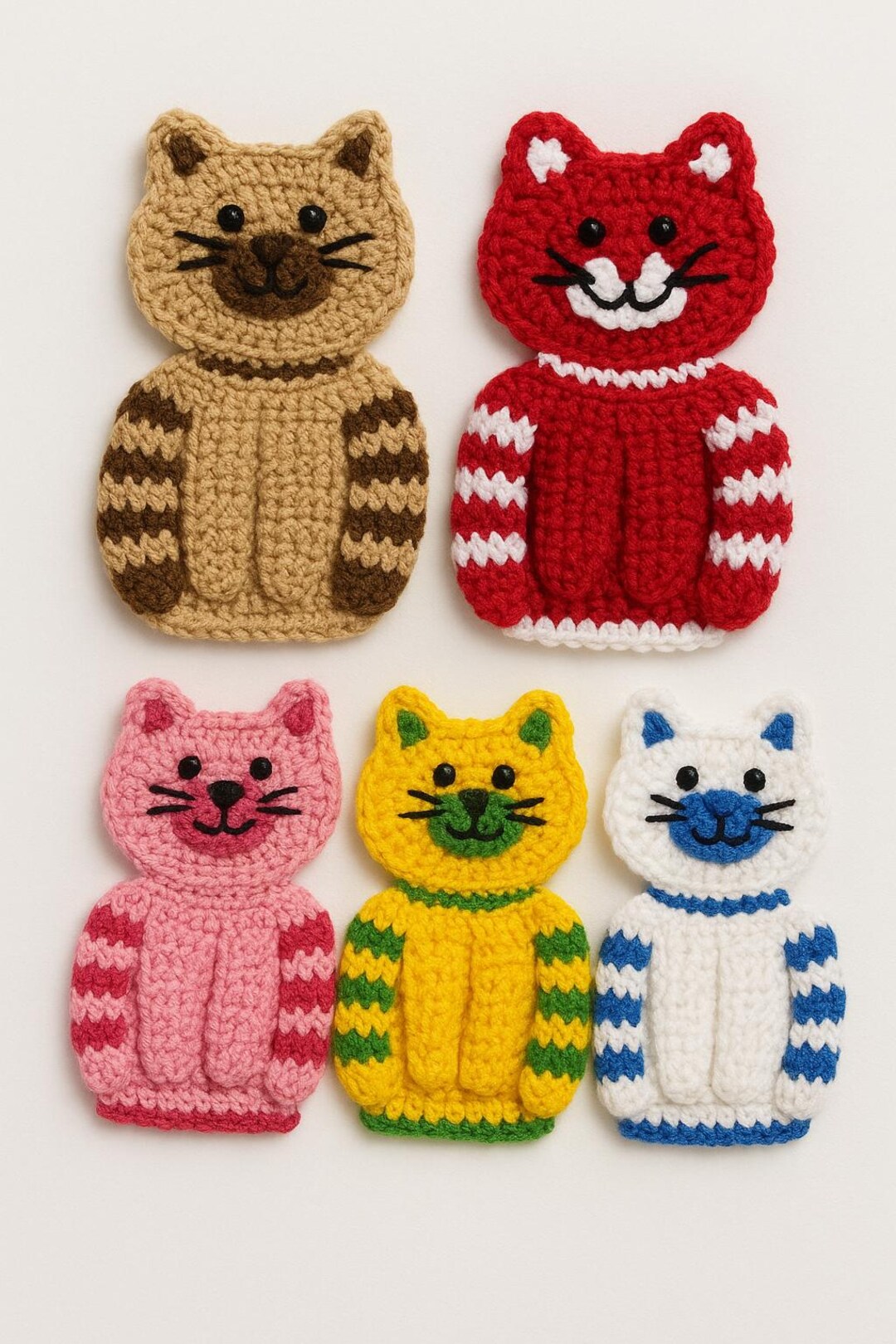 Crochet Cat Applique Pattern: DIY Cat Motif (PDF) - Etsy