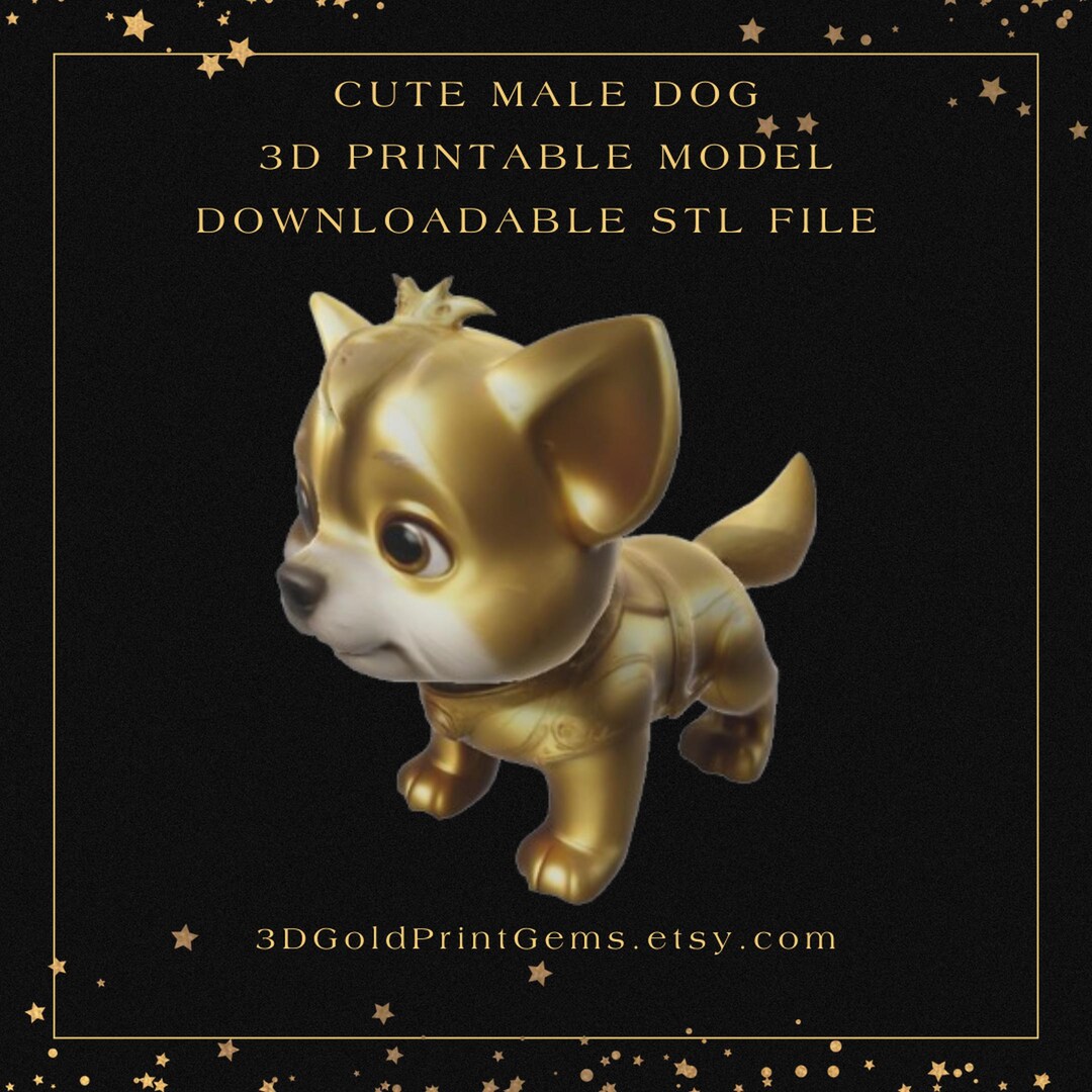 Cute 3D Dog STL File - 3D Printable Mini Model for Display, Keychain ...
