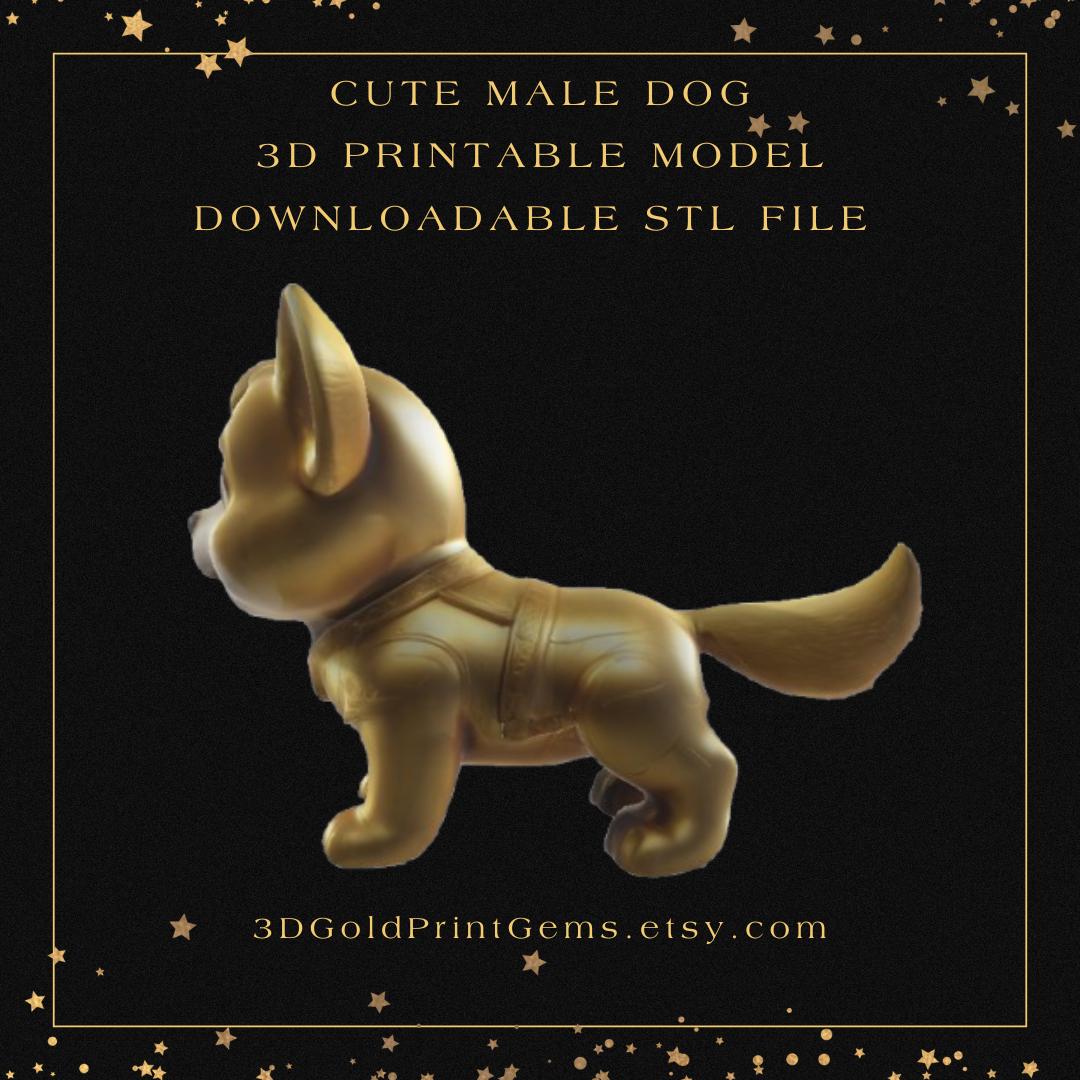 Cute 3D Dog STL File - 3D Printable Mini Model for Display, Keychain ...
