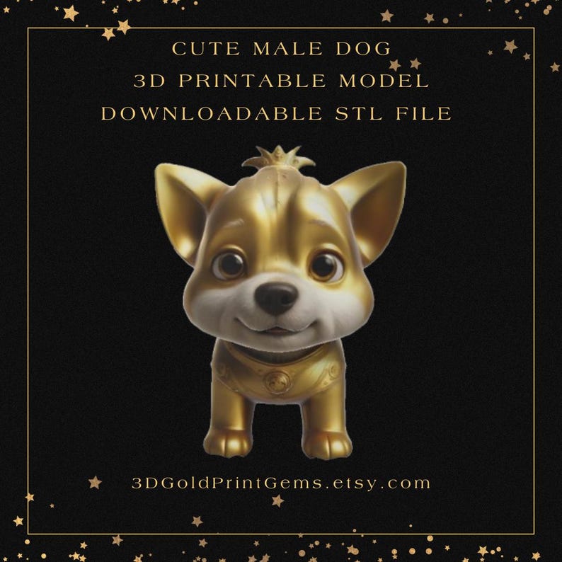 Cute 3D Dog STL File - 3D Printable Mini Model for Display, Keychain ...