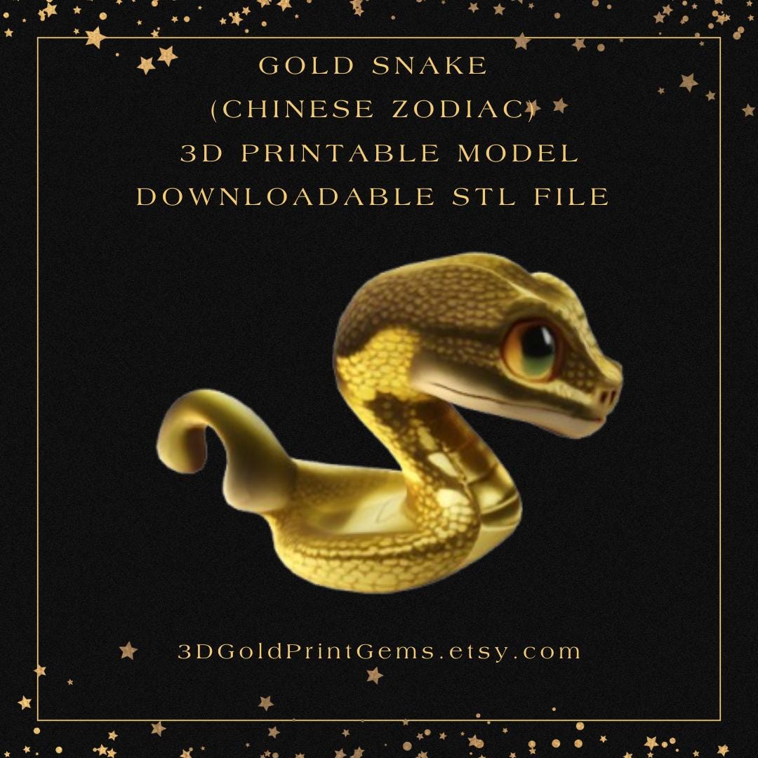 Chinese Zodiac Snake 3D Print STL File - 3D Printable Mini Model for ...