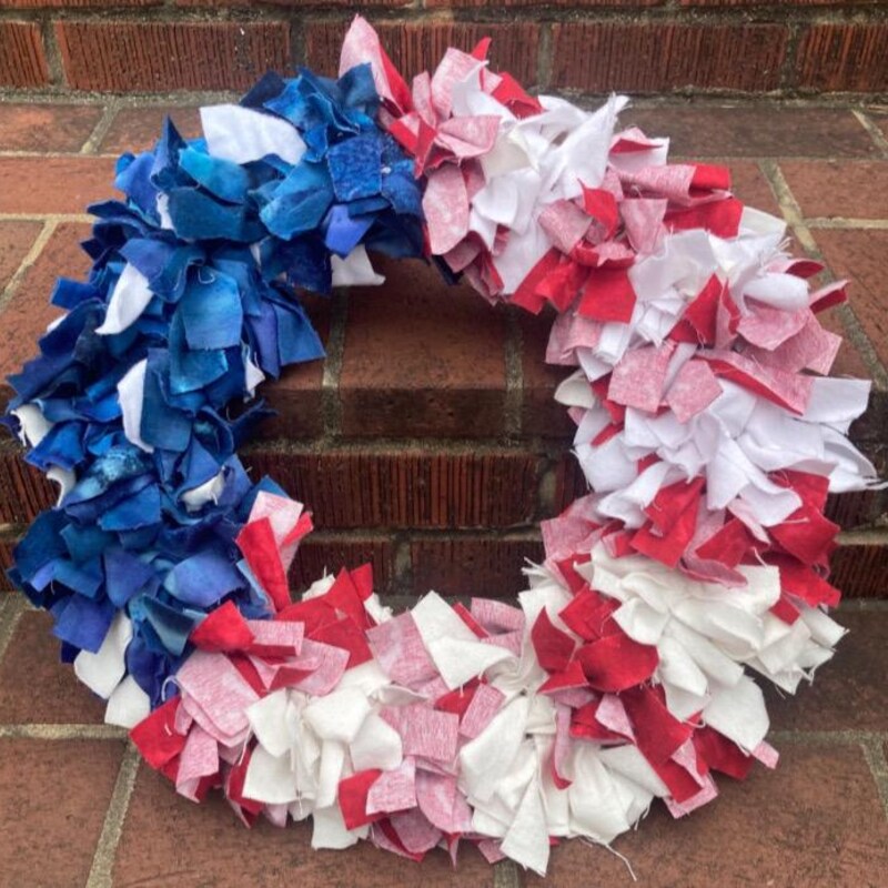 Patriotic Rag Wreath - Etsy
