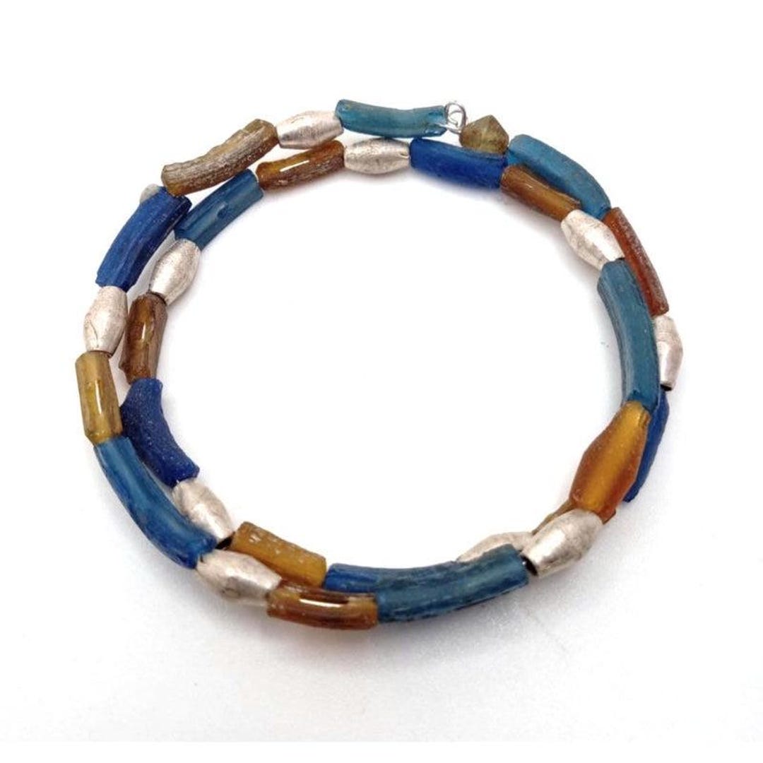 Ancient Roman Glass Memory Wire Bracelet Double Coil Bracelet-[ancient ...