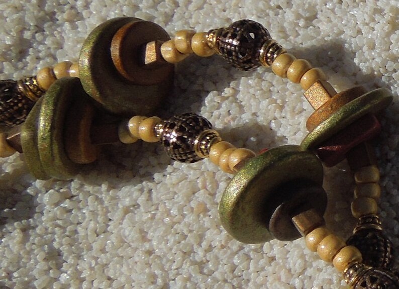 ROADRUNNER SIGHTING, Tiny Chain Beads Bronze Gold Plated Ceramic ...