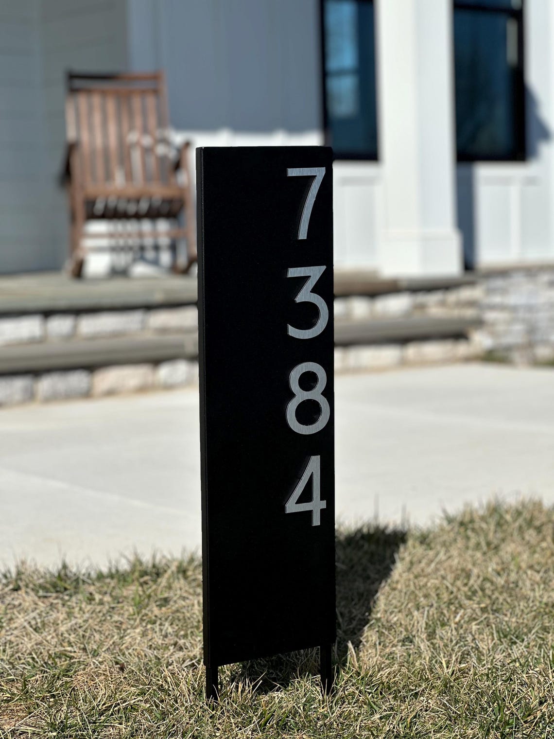 Outdoor House Number Yard Sign - 4" H Numbers - Modern House Sign, Lawn ...