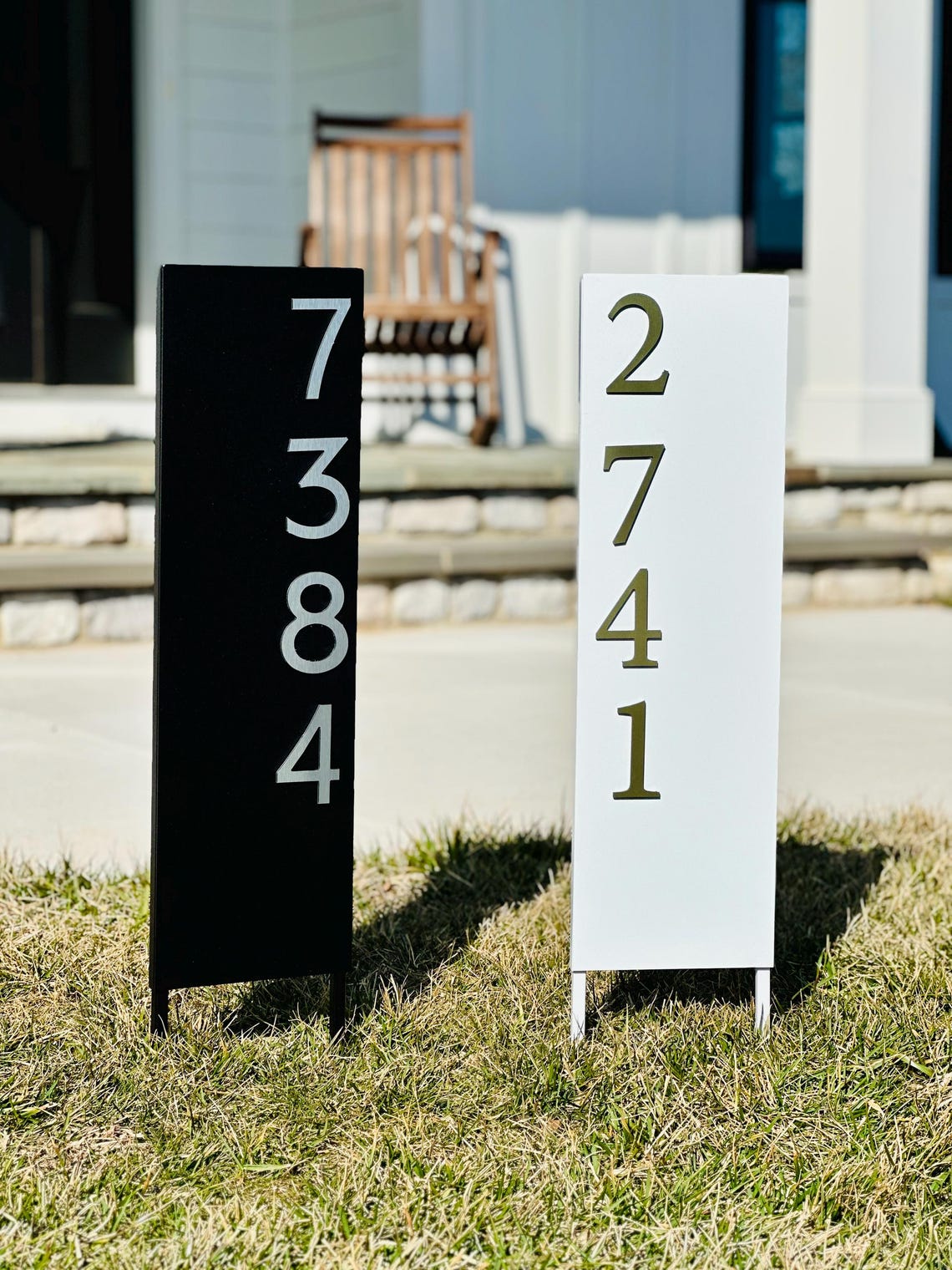 Outdoor House Number Yard Sign - 4" H Numbers - Modern House Sign, Lawn ...