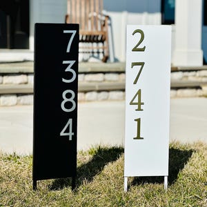Outdoor House Number Yard Sign - 4" H Numbers - Modern House Sign, Lawn ...