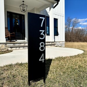 Outdoor House Number Yard Sign - 4" H Numbers - Modern House Sign, Lawn ...