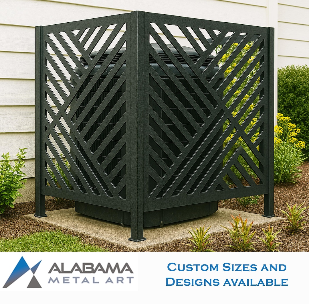 Custom Aluminum AC Unit Screen: Laser Cut Hideaway Panel, 50+ Designs ...