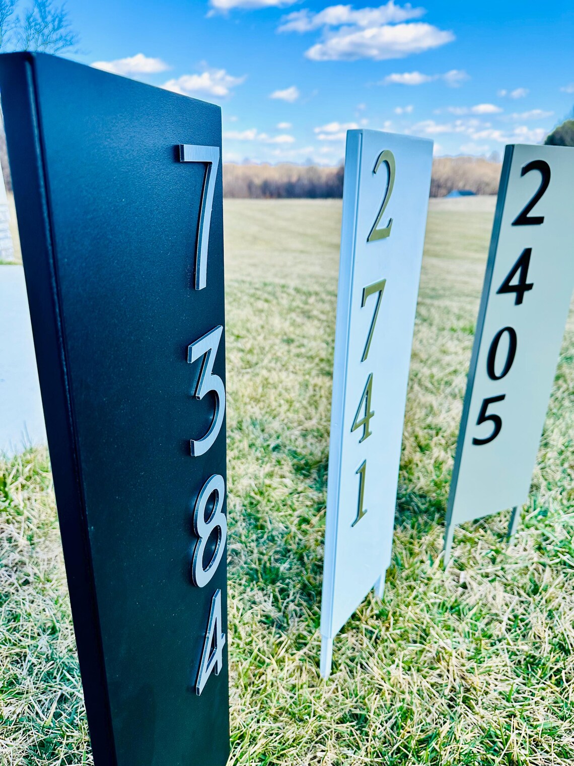 Outdoor House Number Yard Sign - 4" H Numbers - Modern House Sign, Lawn ...