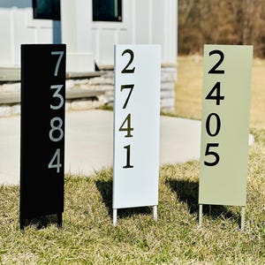 Outdoor House Number Yard Sign - 4" H Numbers - Modern House Sign, Lawn ...