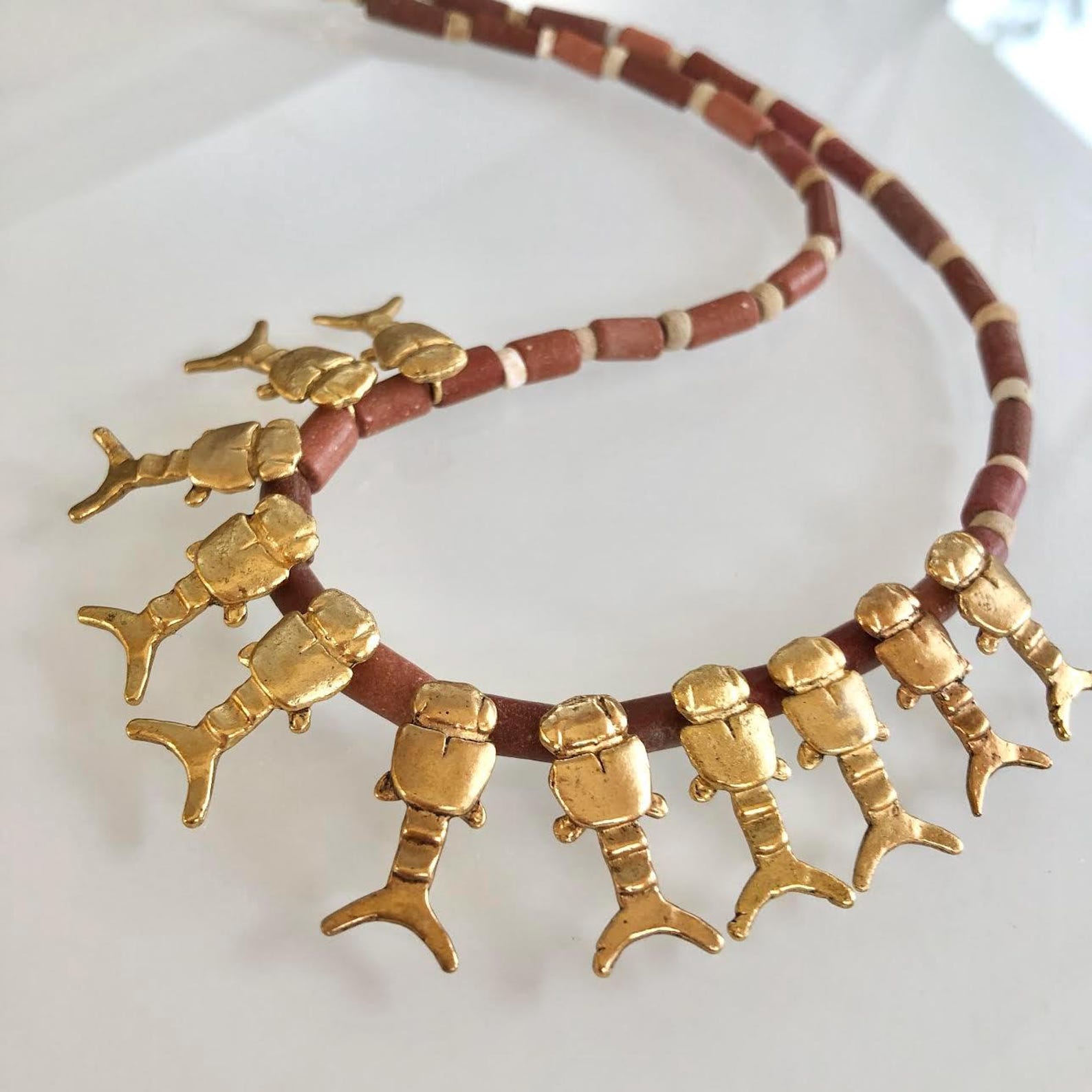 Museum Replica of Precolumbian Tolima Gold Jewelry. Choker Necklace ...