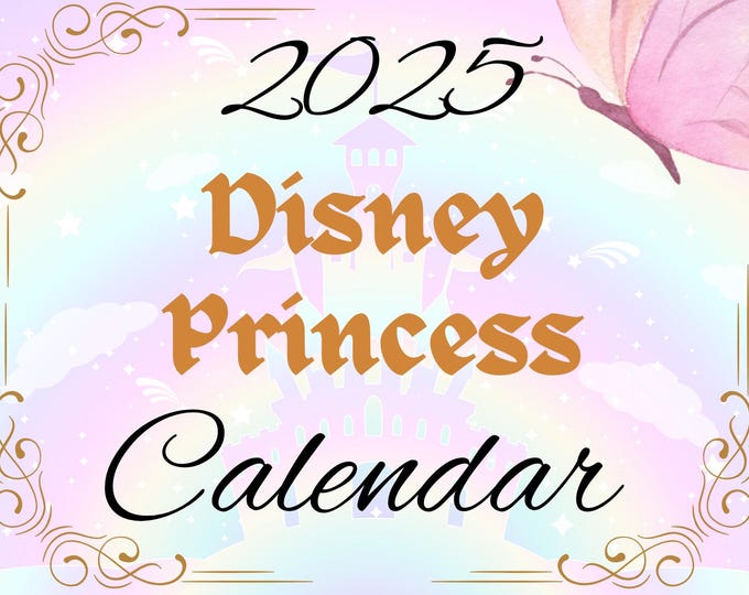 2025 Disney Princess Calendar - Etsy