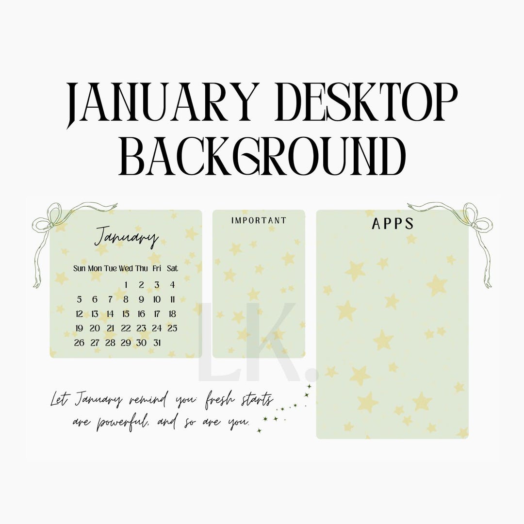Cute Aesthetic January Desktop Background | Digital Wallpaper - Etsy