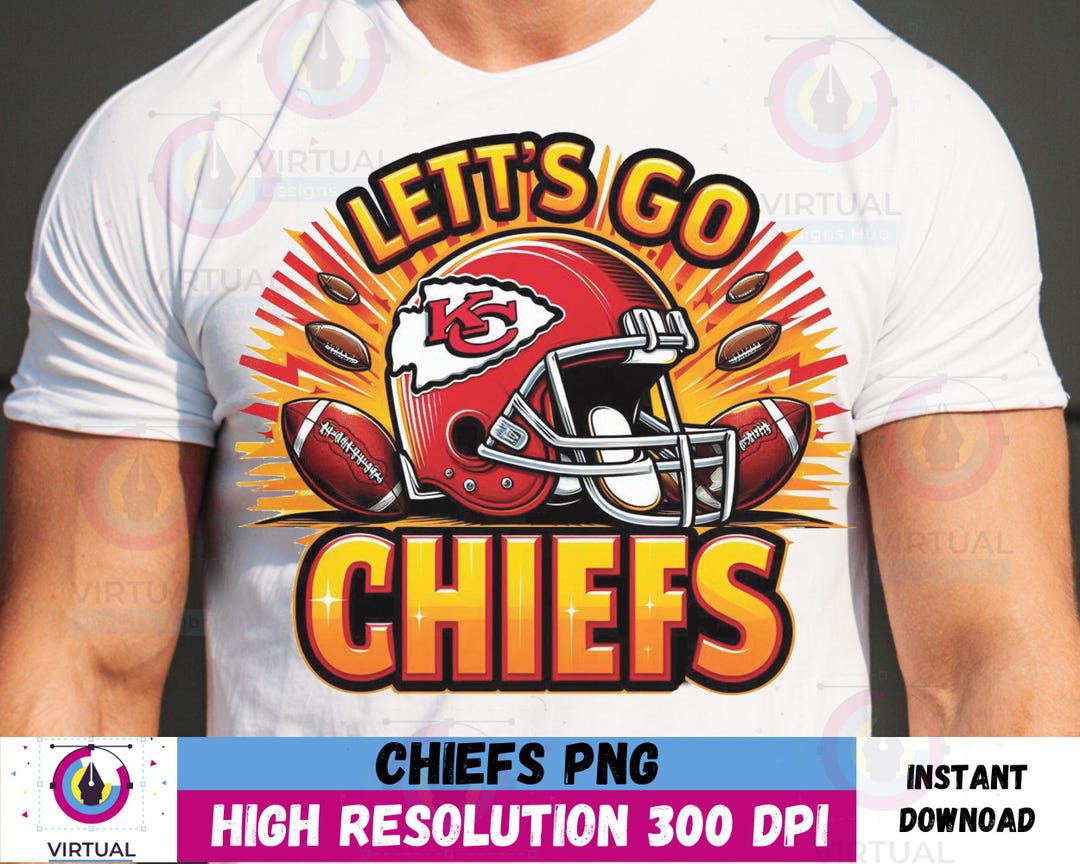 Chiefs Football PNG, Let's Go Chiefs Red Gold SVG, Kansas City Football ...