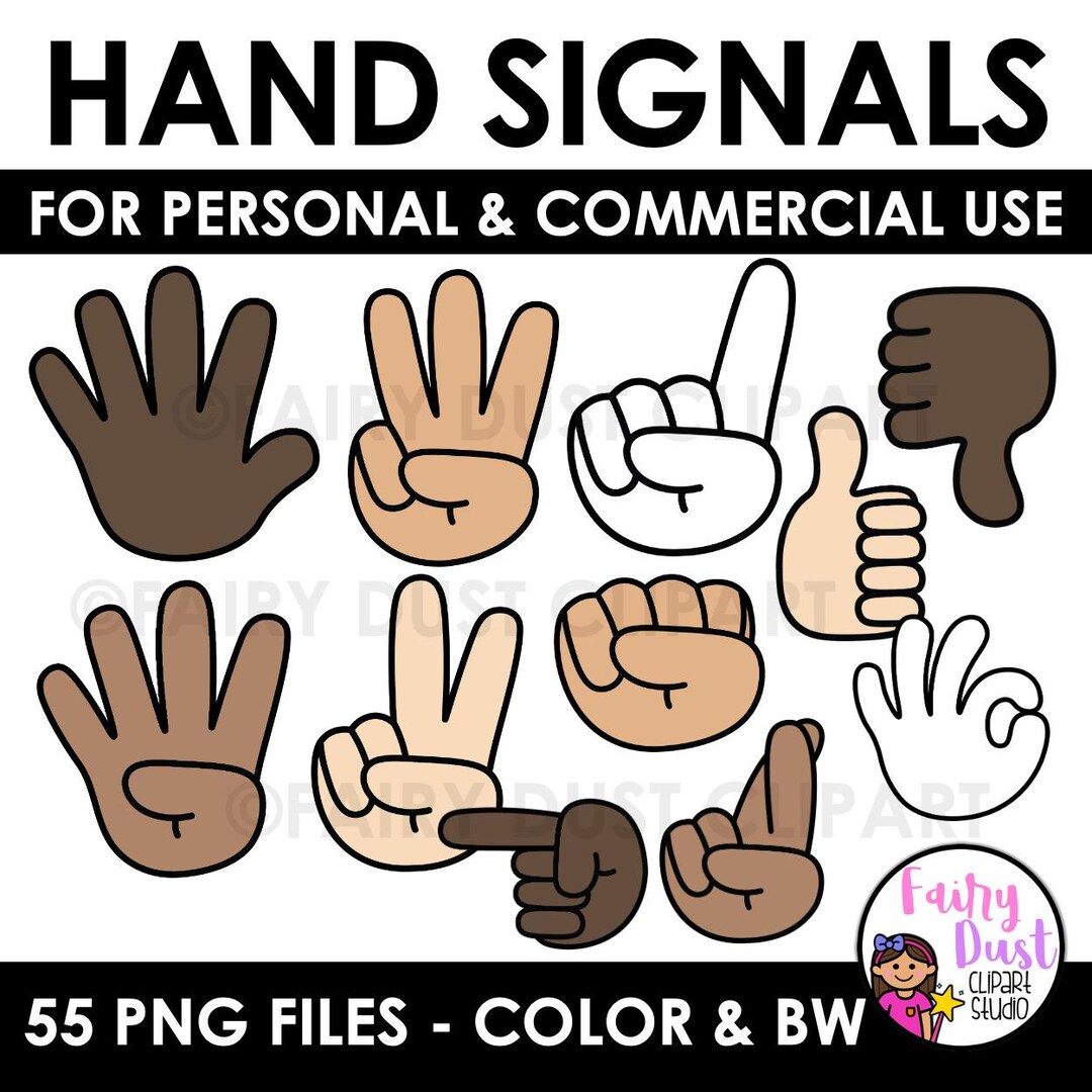 Hand Signals Clipart: Classroom Management Graphics (commercial Use PNG ...