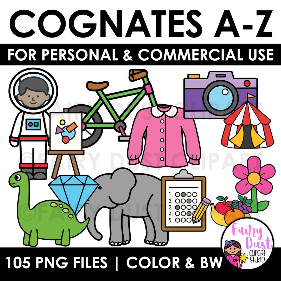 Bilingual Cognates Clipart A-Z | Cognados Clipart | Clipart for ...