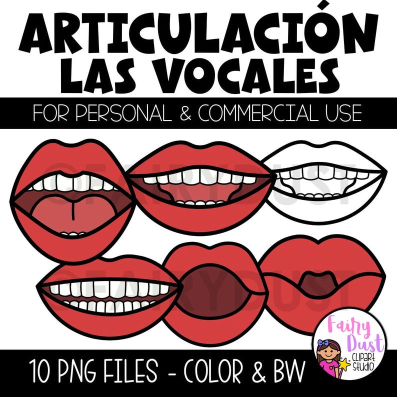 Articulación De Las Vocales | Spanish Vowels Mouth Articulation Clipart ...
