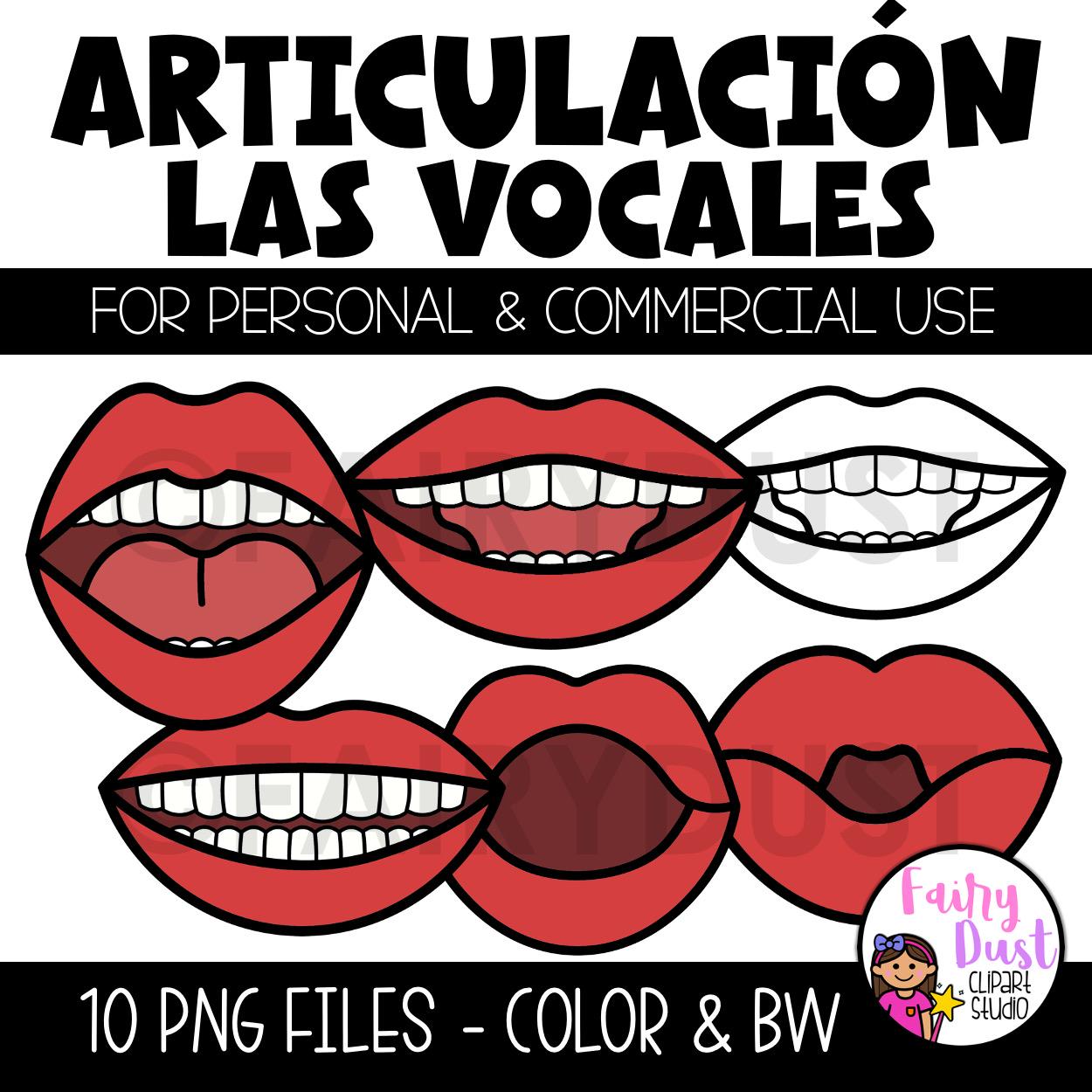Articulación De Las Vocales | Spanish Vowels Mouth Articulation Clipart ...