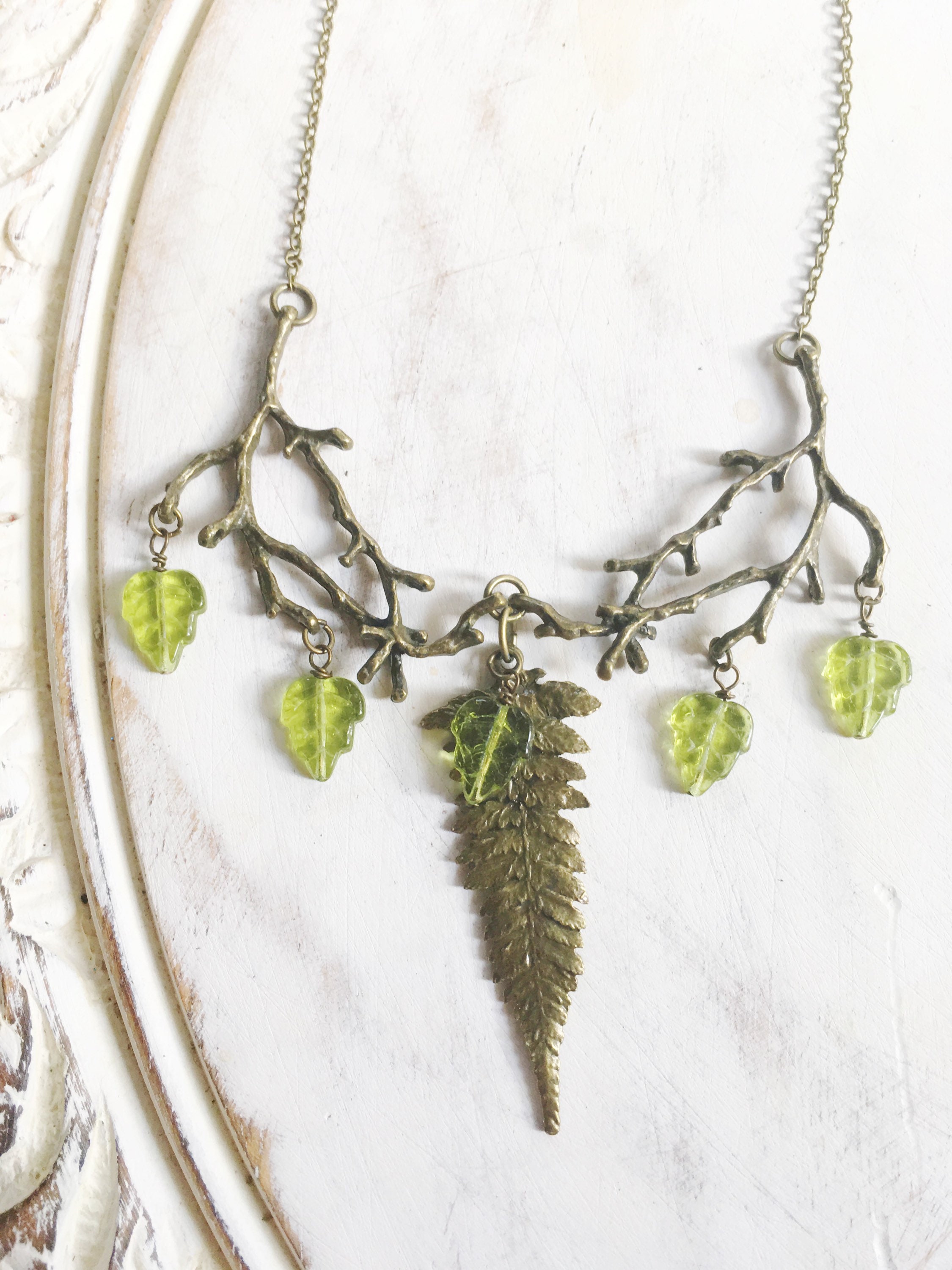 Fern Necklace Green Faerie Forest by MinouBazaar | Etsy