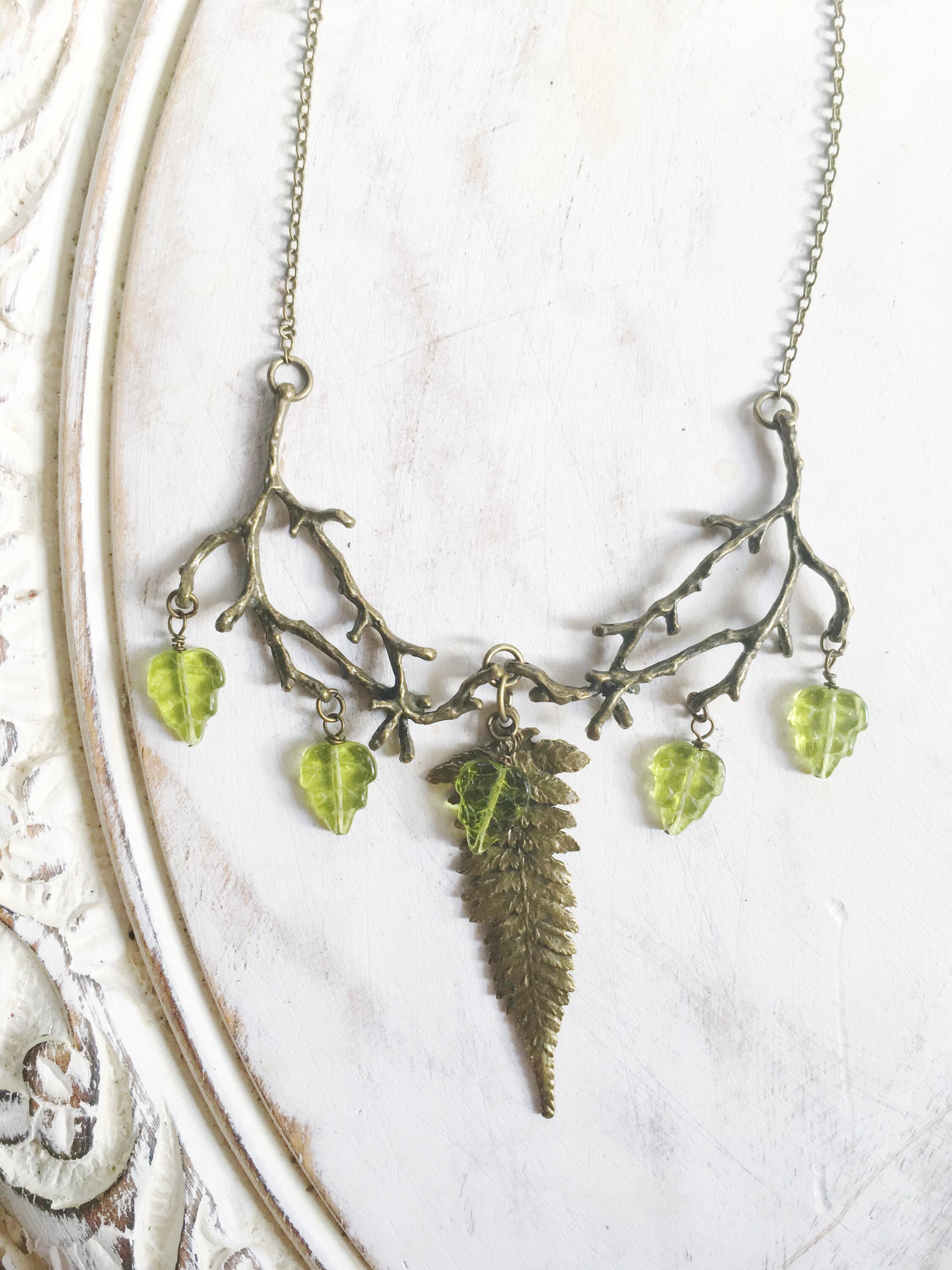 Fern Necklace Green Faerie Forest by MinouBazaar | Etsy
