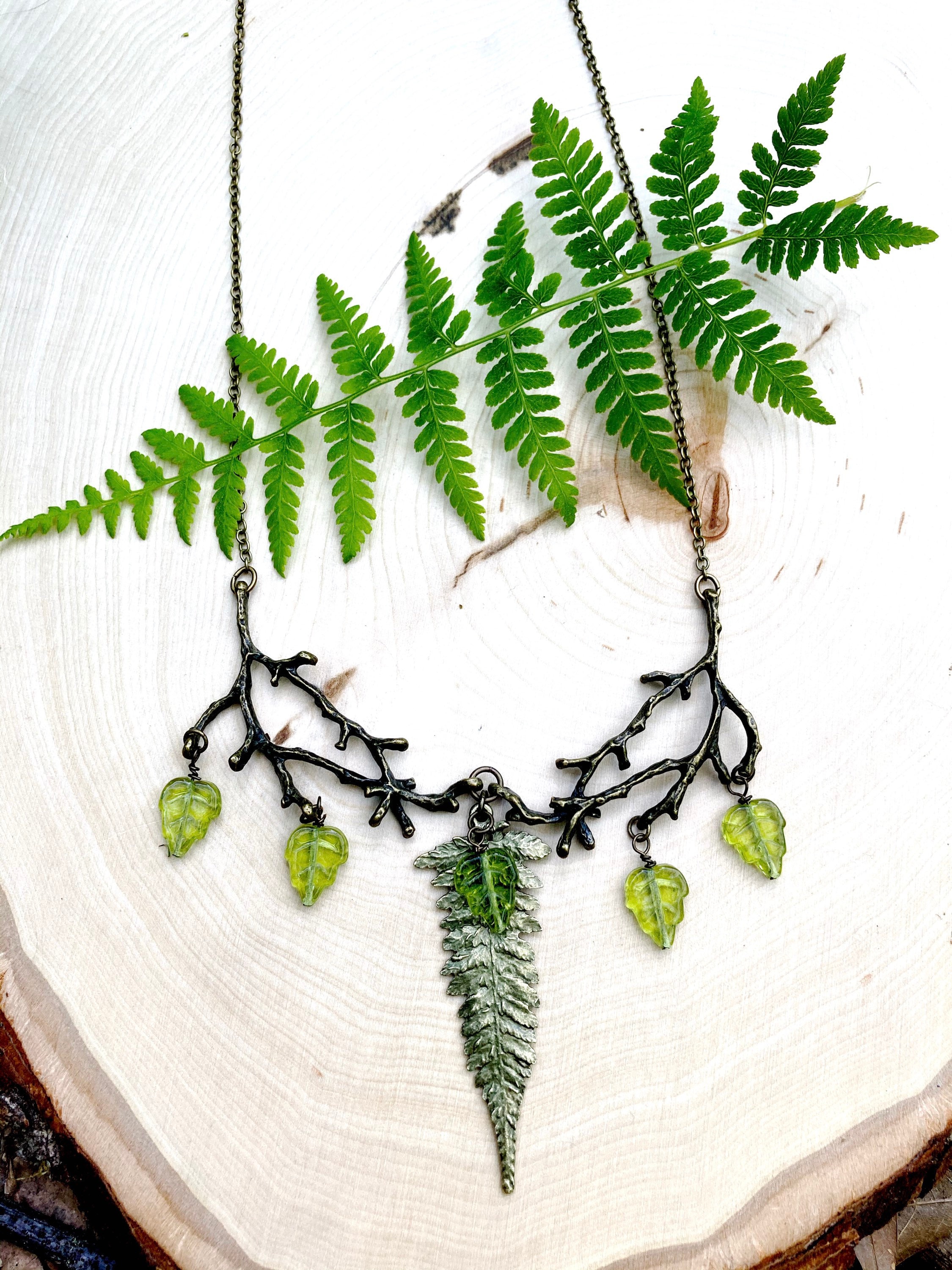 Fern Necklace Green Faerie Forest by MinouBazaar | Etsy