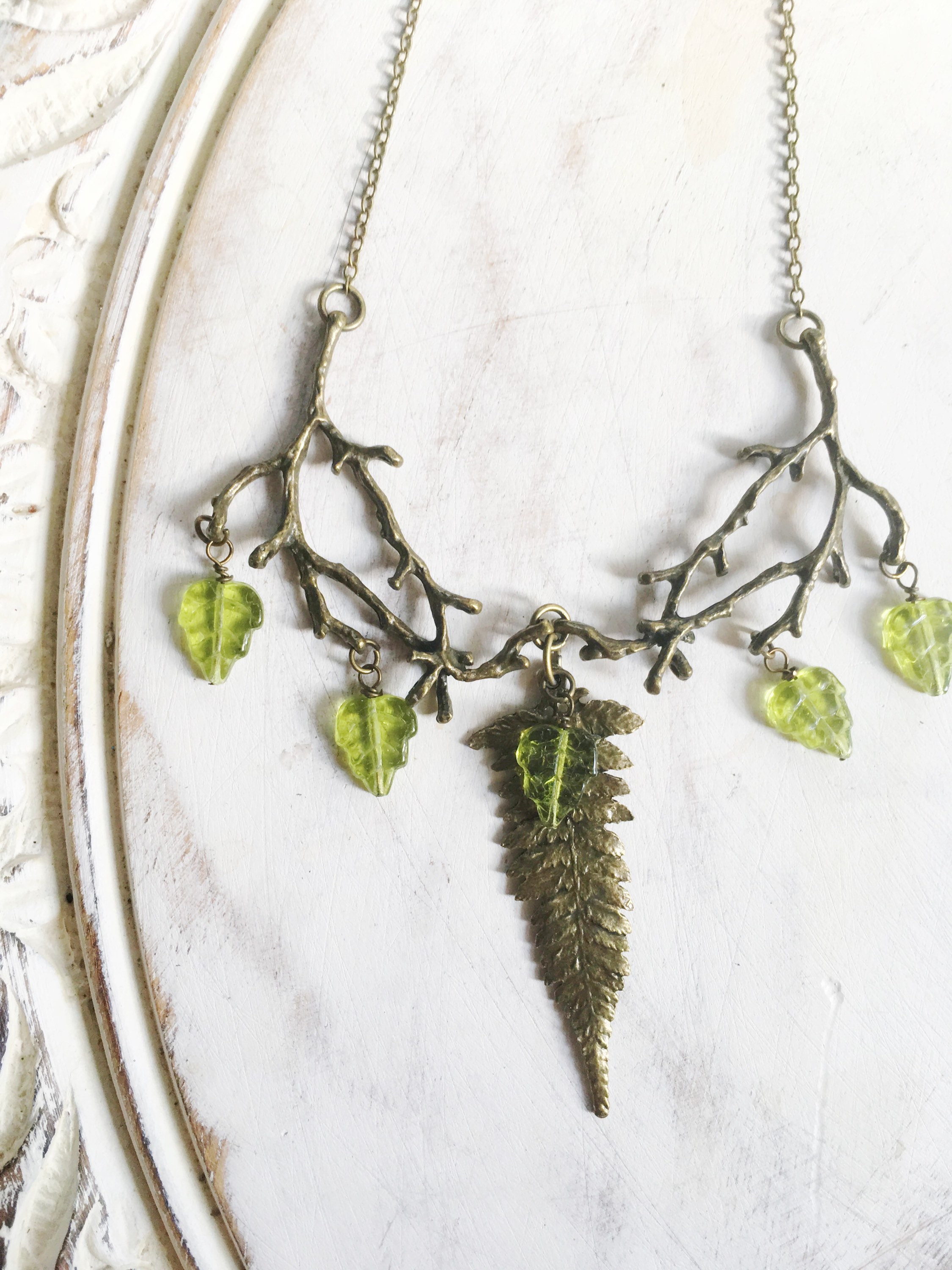 Fern Necklace Green Faerie Forest by MinouBazaar | Etsy