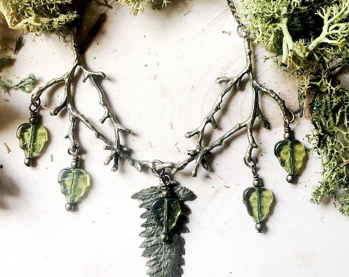 Fern Necklace Green Faerie Forest by Minoubazaar - Etsy