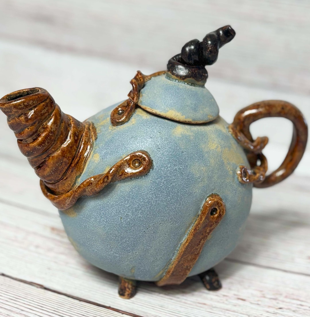 Slab & Coil Teapot - Hand-built Stoneware - Etsy