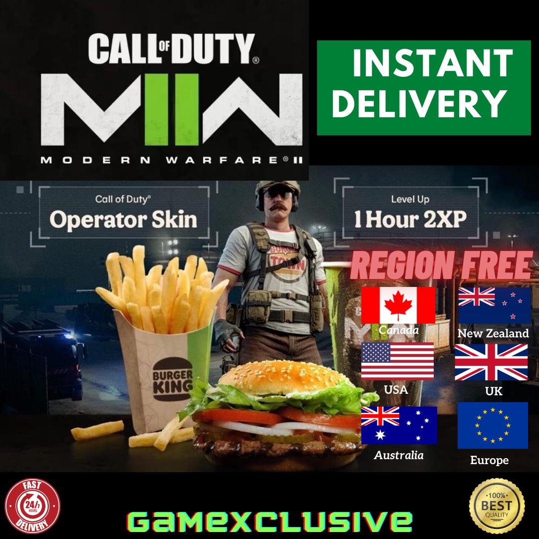 COD Burger King Skin + 60min Double EXP, Instant Delivery - Etsy