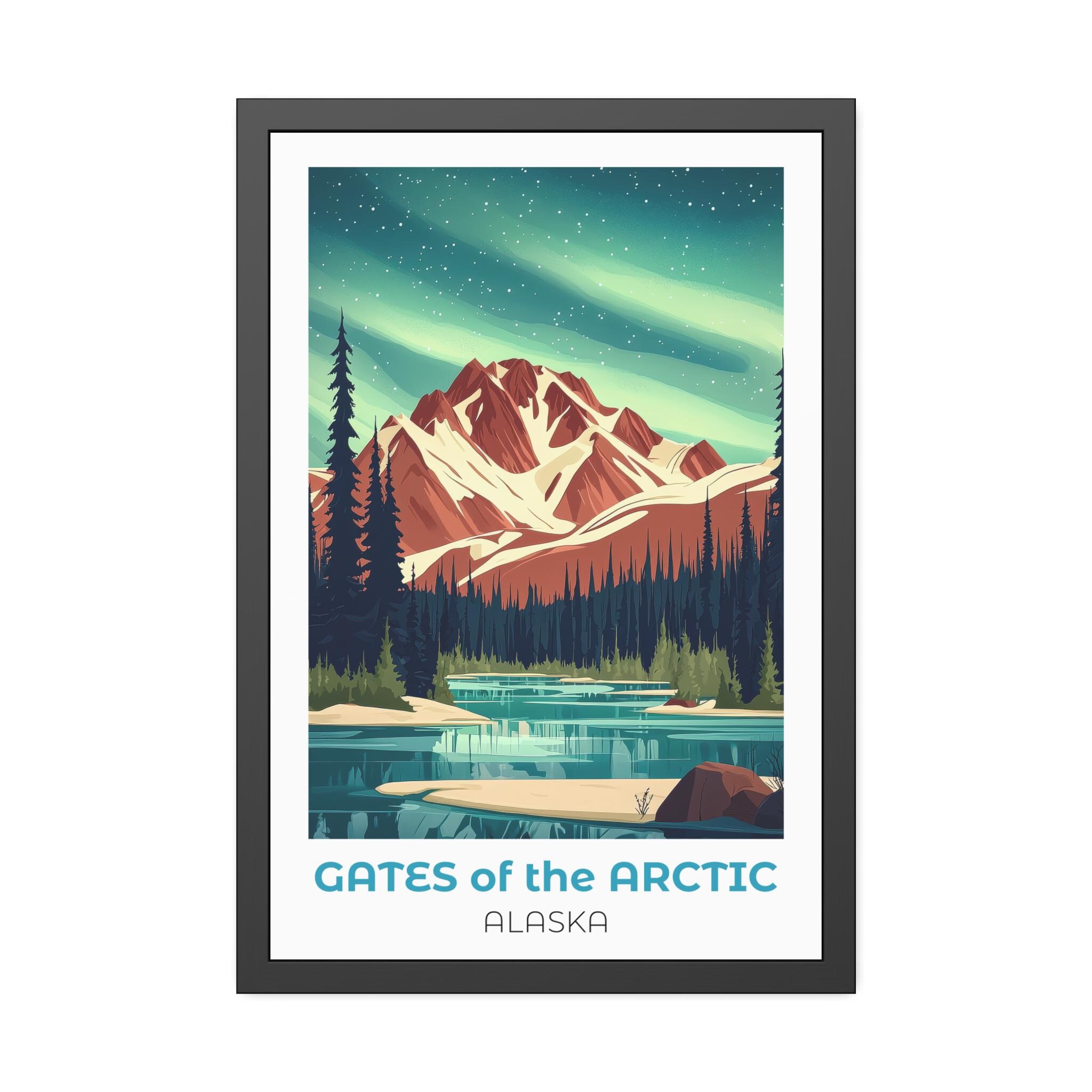 Gates of the Arctic Poster Alaska Wall Art Aurora Borealis Print ...