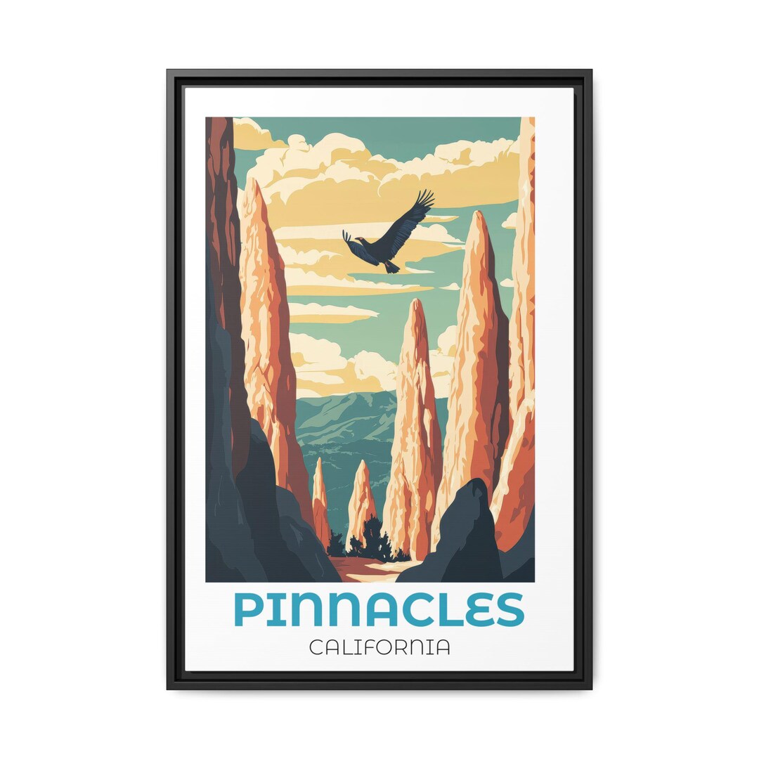 Wall Art, Pinnacles National Park Retro Travel Print California Wall ...