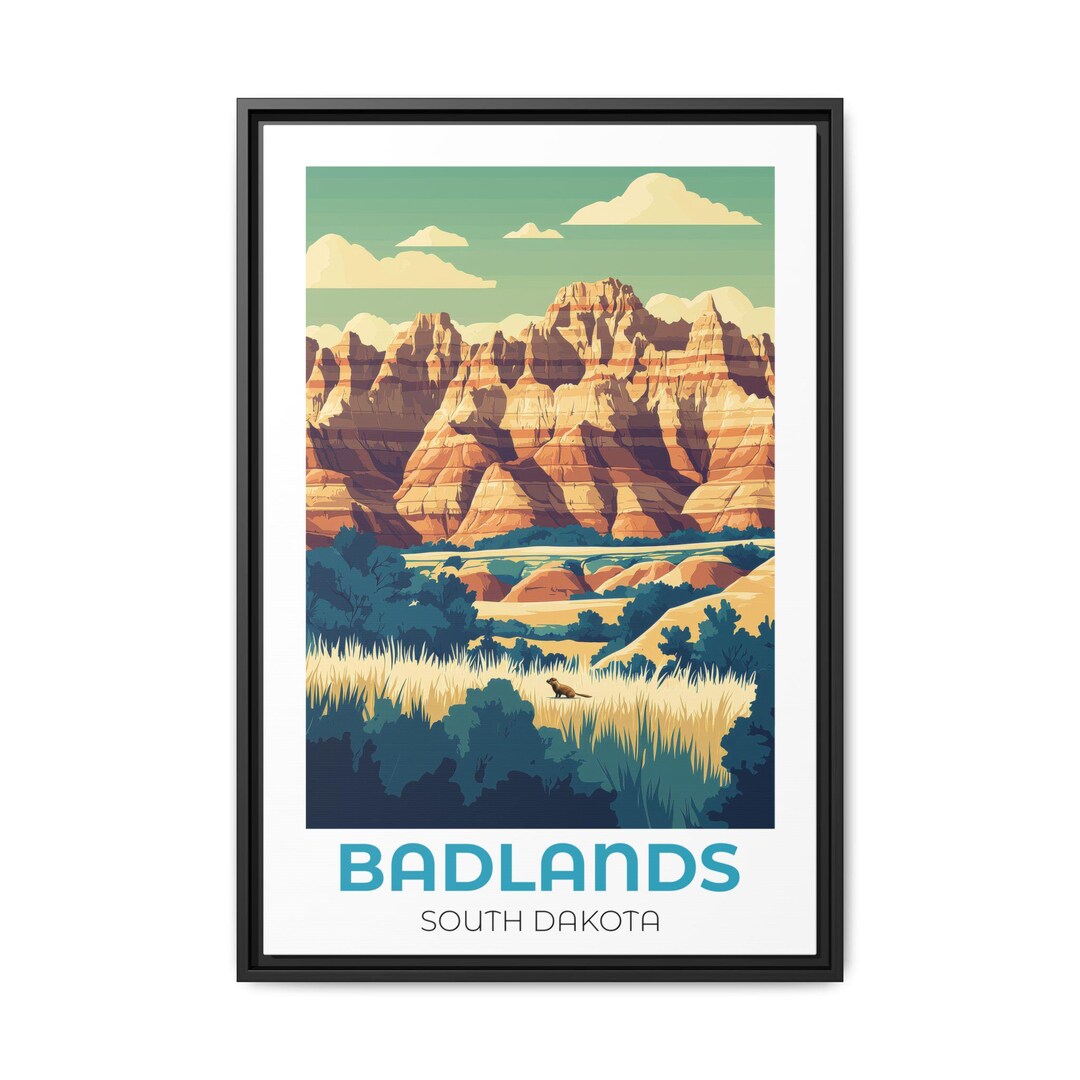 Badlands National Park South Dakota Wall Art Desert Landscape Canvas ...