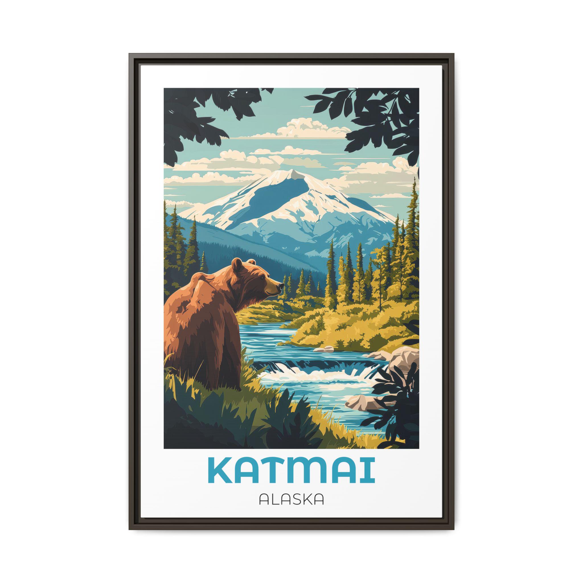 Katmai National Park Canvas Alaska Wall Art Bear Wildlife Print ...