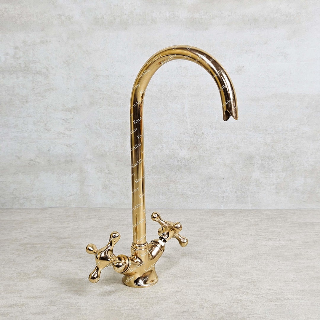 Unlacquered Solid Brass Bathroom Faucet, Brass Bathroom Faucet ...